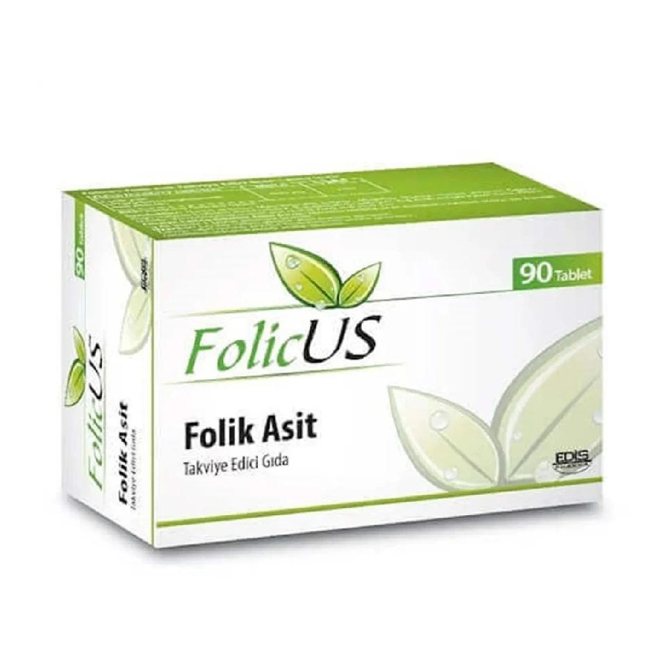 Edis Pharma Folicus 90 Tablet (FOLIK ASIT) - Saç ve Cilt Sağlığı İçin ...