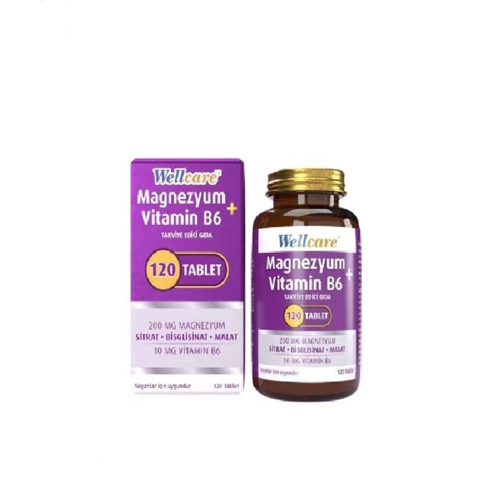 Wellcare Magnesium Vitamin B6 120 Tablet - Kemik ve Kas Sağlığını ...
