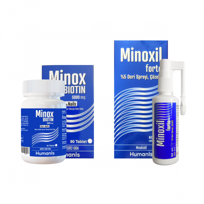 Humanis Minoxil Forte Deri Spreyi 60 ml + Minox Biotin 90 Tablet - Saç ...