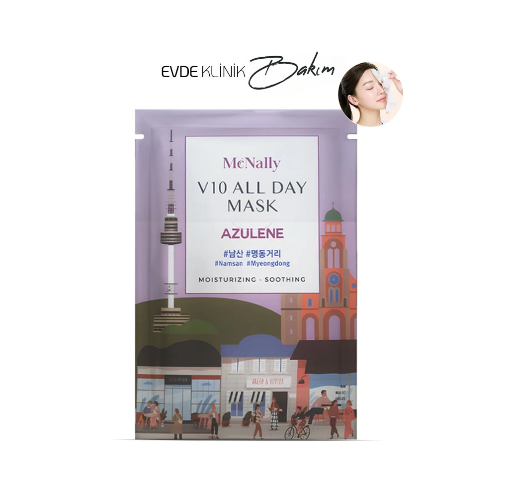 MCNALLY Azulene Tek Kullanımlık Kore Kağıt Yüz Maskesi All Day Mask ...