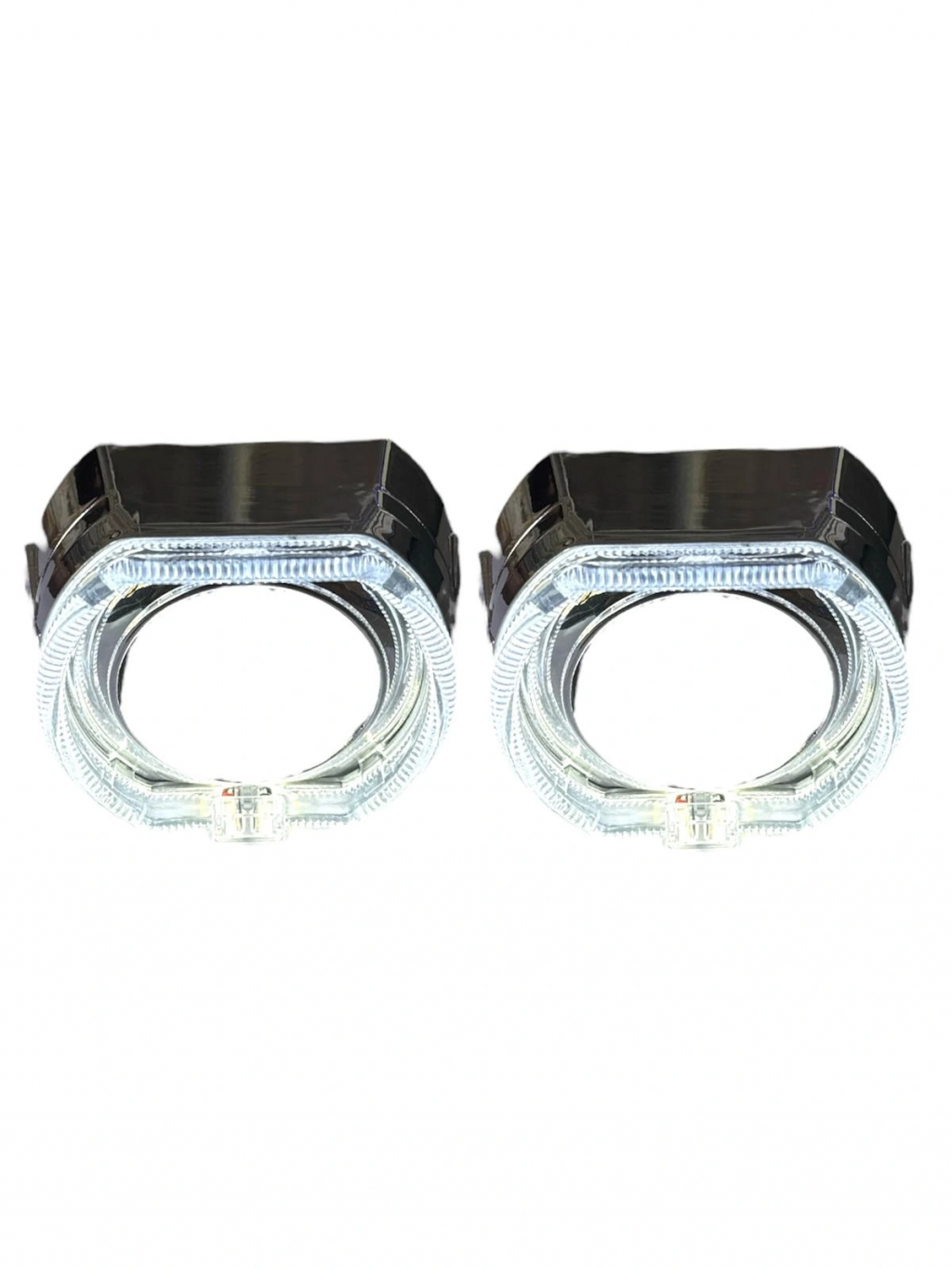 2.5 İNÇ DÜZ Bİ XENON MERCEK KARE MODEL BEYAZ ANGELLİ KAPAK SET
