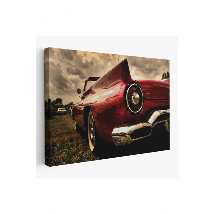 Kırmızı Klasik Araba Tablosu-6597