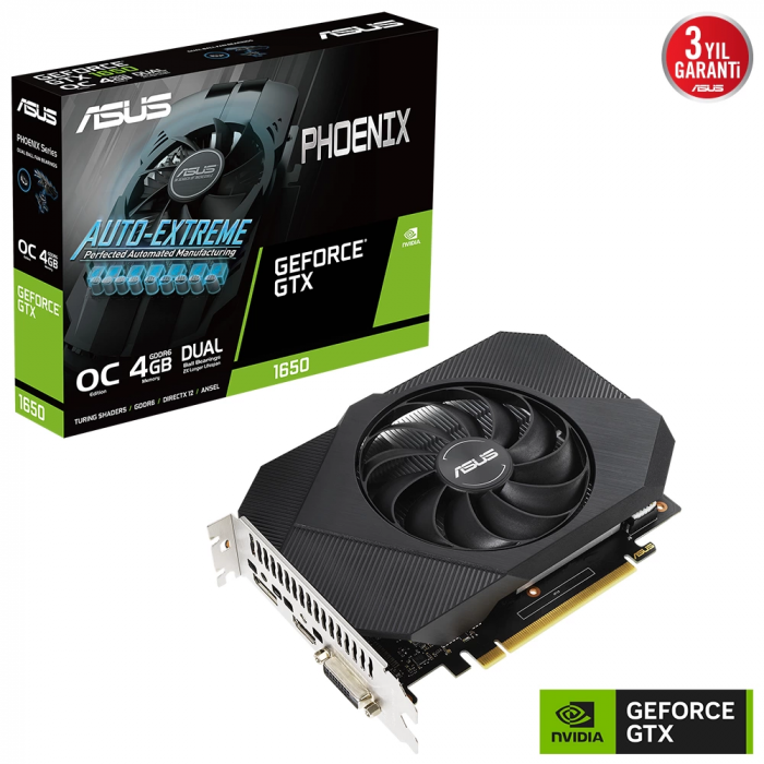 ASUS GEFORCE PH-GTX1650-O4GD6-P-V2 4GB GDDR6 128bit 1620Mhz 1xDVI ...