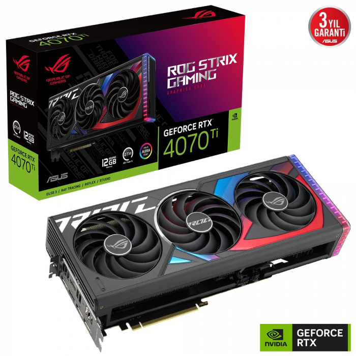 Asus Rog Strix RTX 4070 Ti 12GB 192Bit GDDR6X Nvidia Ekran Kartı ROG ...