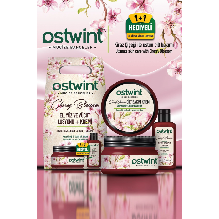 Ostwint Kiraz Çiçeği Cilt Bakım Kremi ve El Yüz Vücut Losyonu Set ile ...