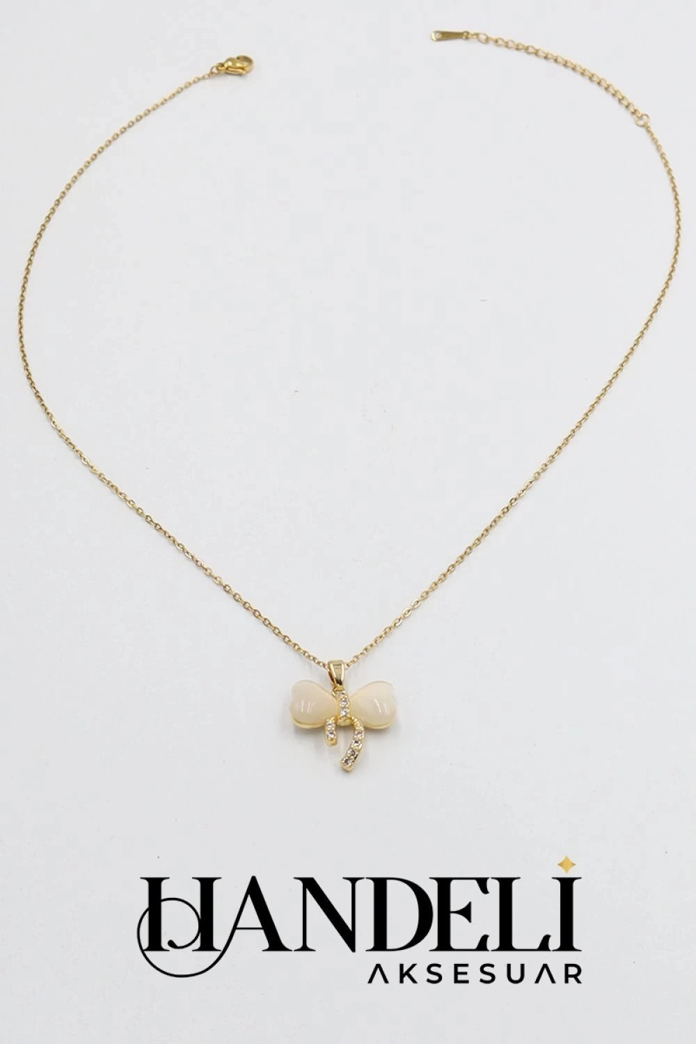 Papion Model Gold Altın Kaplama Kolye