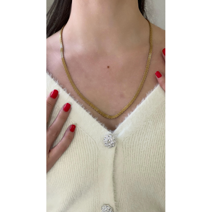 Sırma Model Gold Altın Kaplama Çelik Kolye