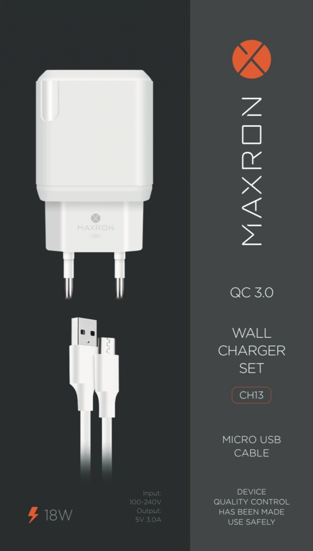 MAXRON CH13 3.0A MİCRO ŞARJ SETİ