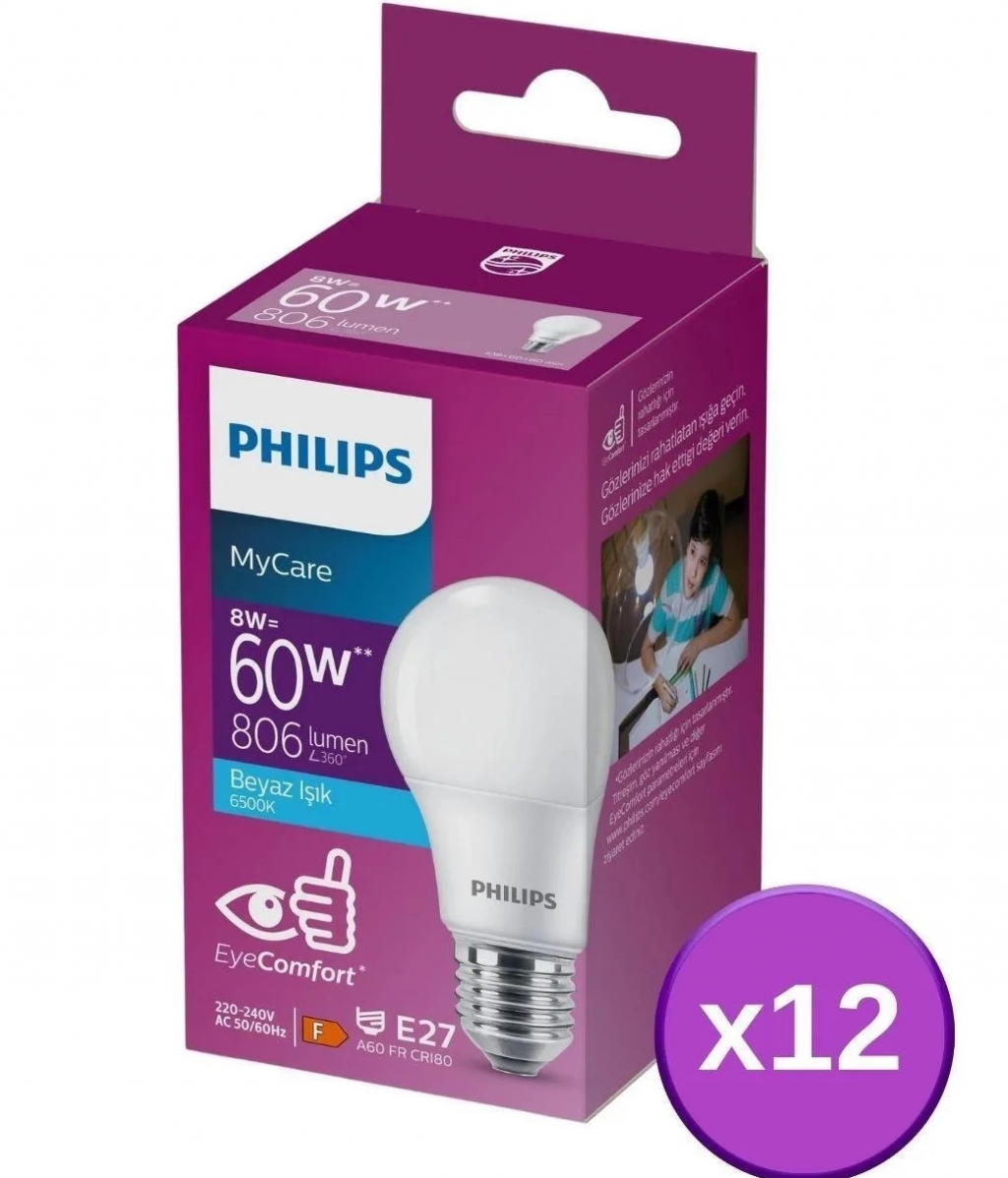 PHILIPS 8W LED AMPUL (BEYAZ)
