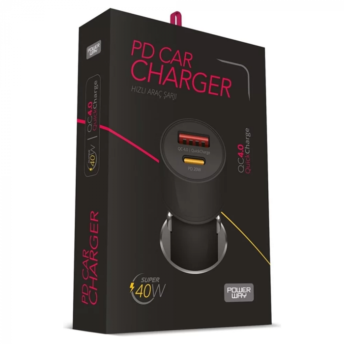 POWERWAY CC40 40W 3.1A ARAÇ ŞARJ BAŞLIK