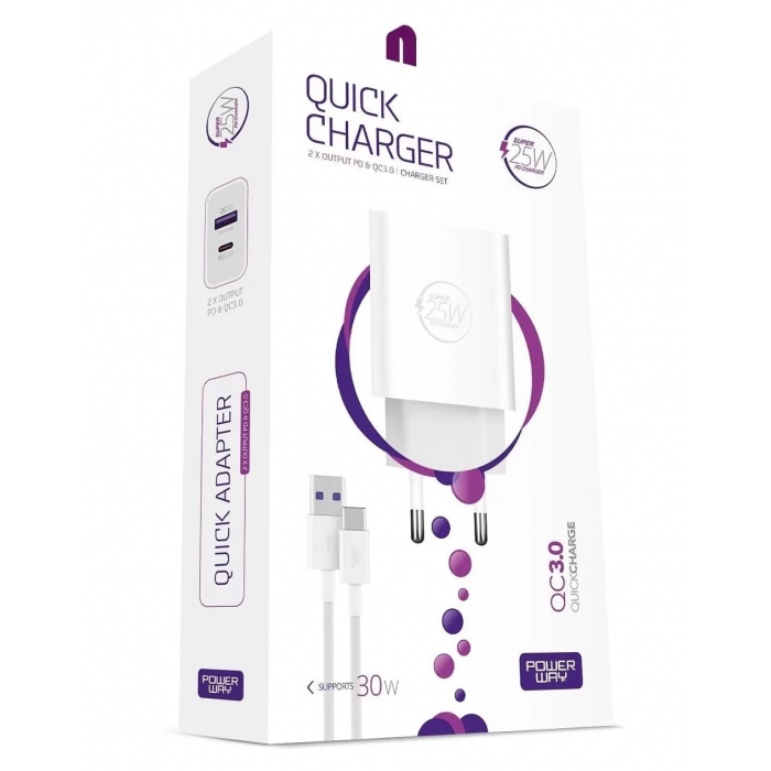 POWERWAY HWS25 PD25W QC3.0A HIZLI ŞARJ