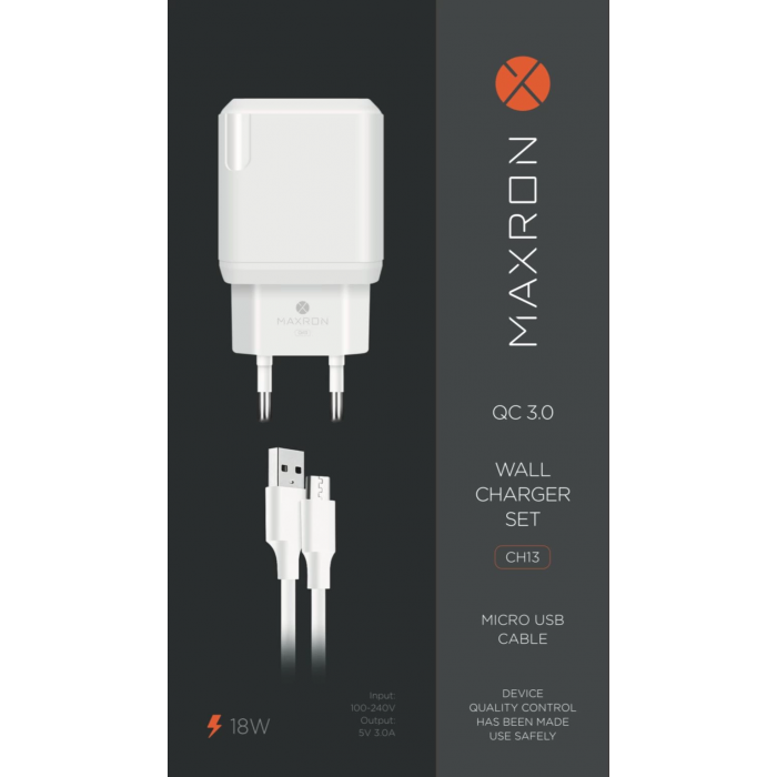 MAXRON CH13 3.0A MİCRO ŞARJ SETİ