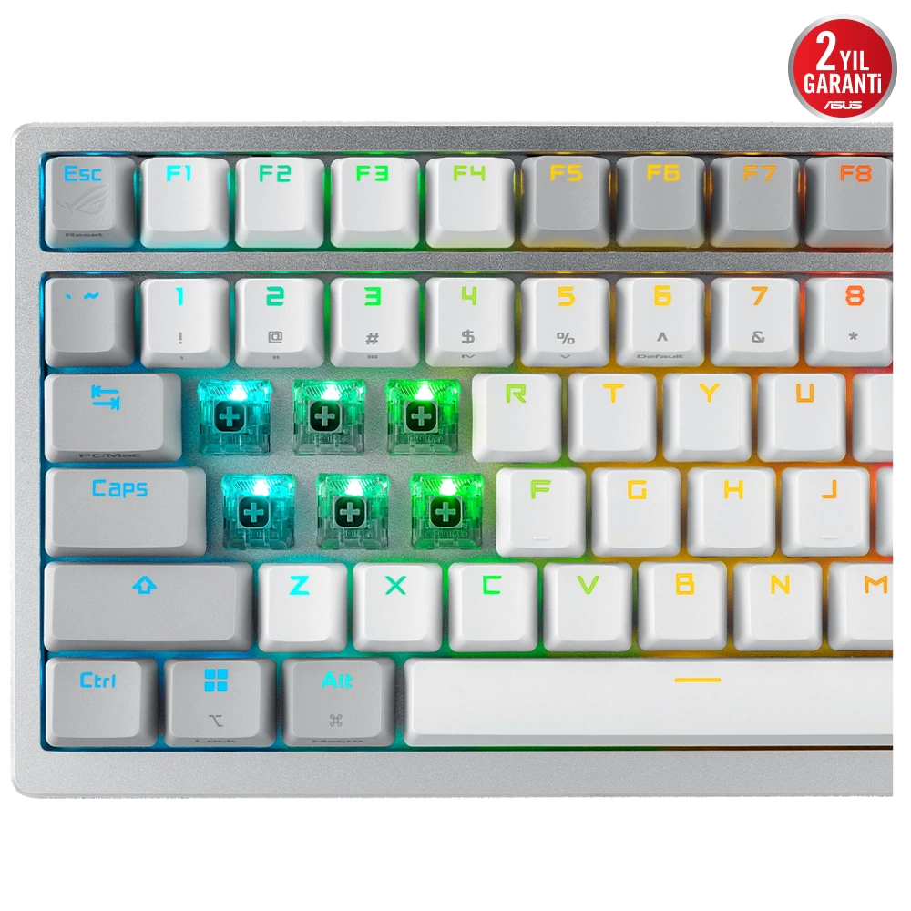 Asus ROG Azoth NX Snow Switch RGB Kablosuz Beyaz Mekanik Gaming Klavye ...