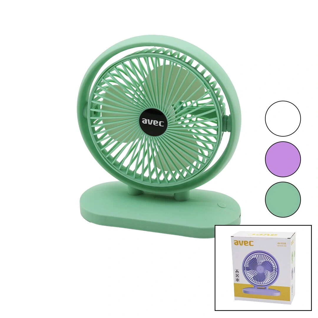 AVEC AV-F558 (USB) MASA ÜSTÜ (FAN=16CM) VANTİLATÖR ( 180° ) (3 KADEME HIZ) (3PERVANE) (RENKLİ ...