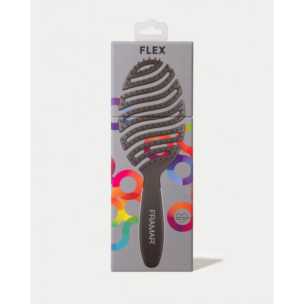 Framar Flex Brush Üç Boyutlu Fön Fırçası - Mat Siyah