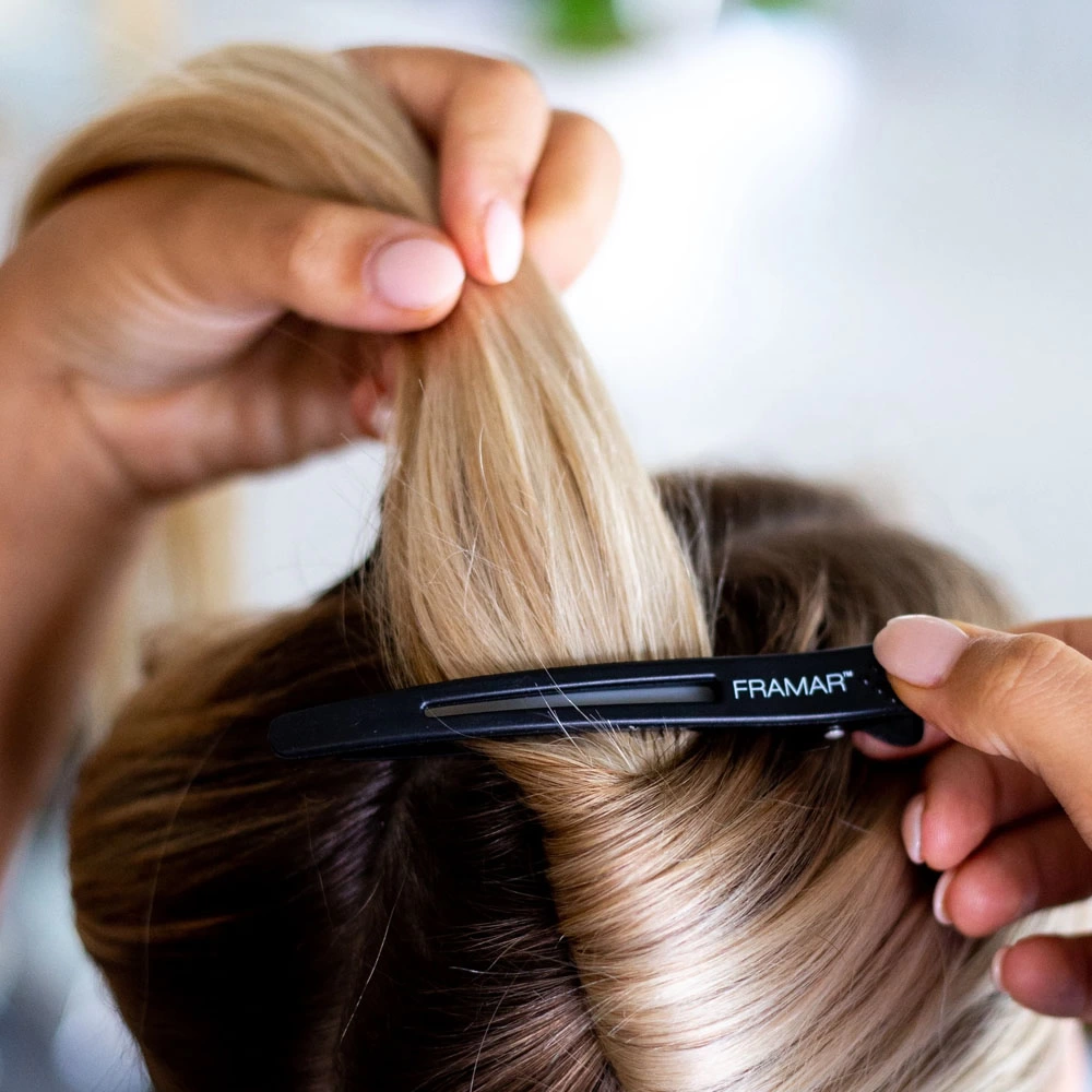 Framar Super Sectioner 4'lü Lastikli Krep Klips Siyah