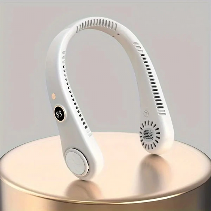 Boyun Askılı Şarjlı Fan Vantilatör Serinletici Beyaz