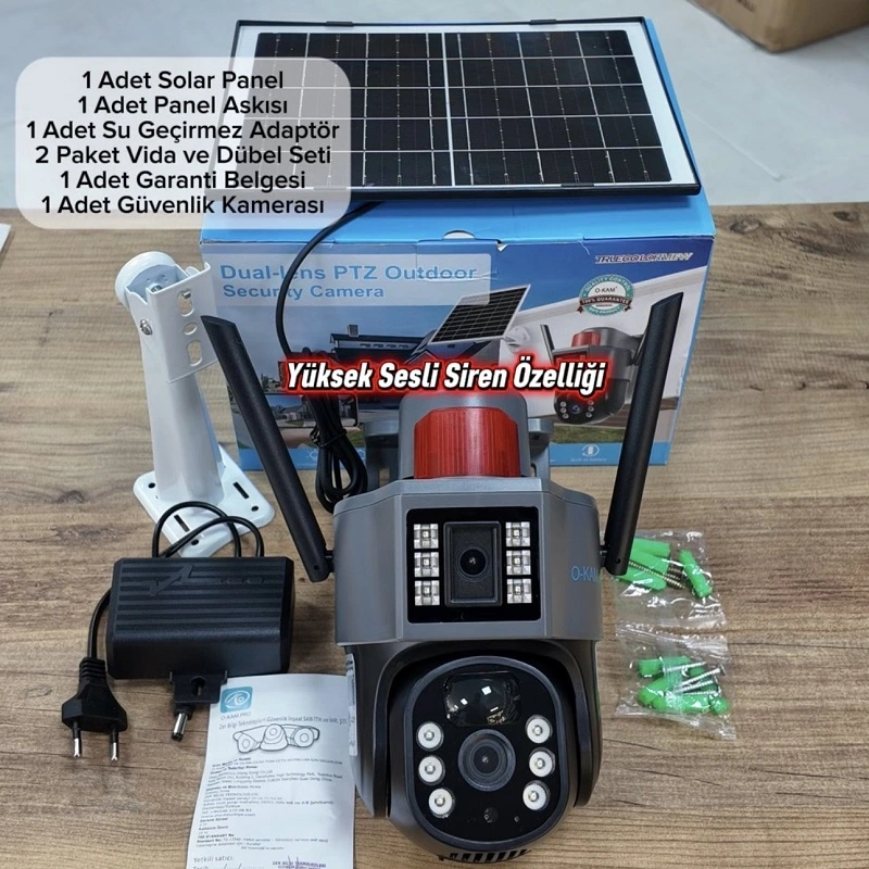 O-Kam 7015 4G Sim Kart Özellikli 360 Dönebilen Ultra HD Çift Lens Güneş ...