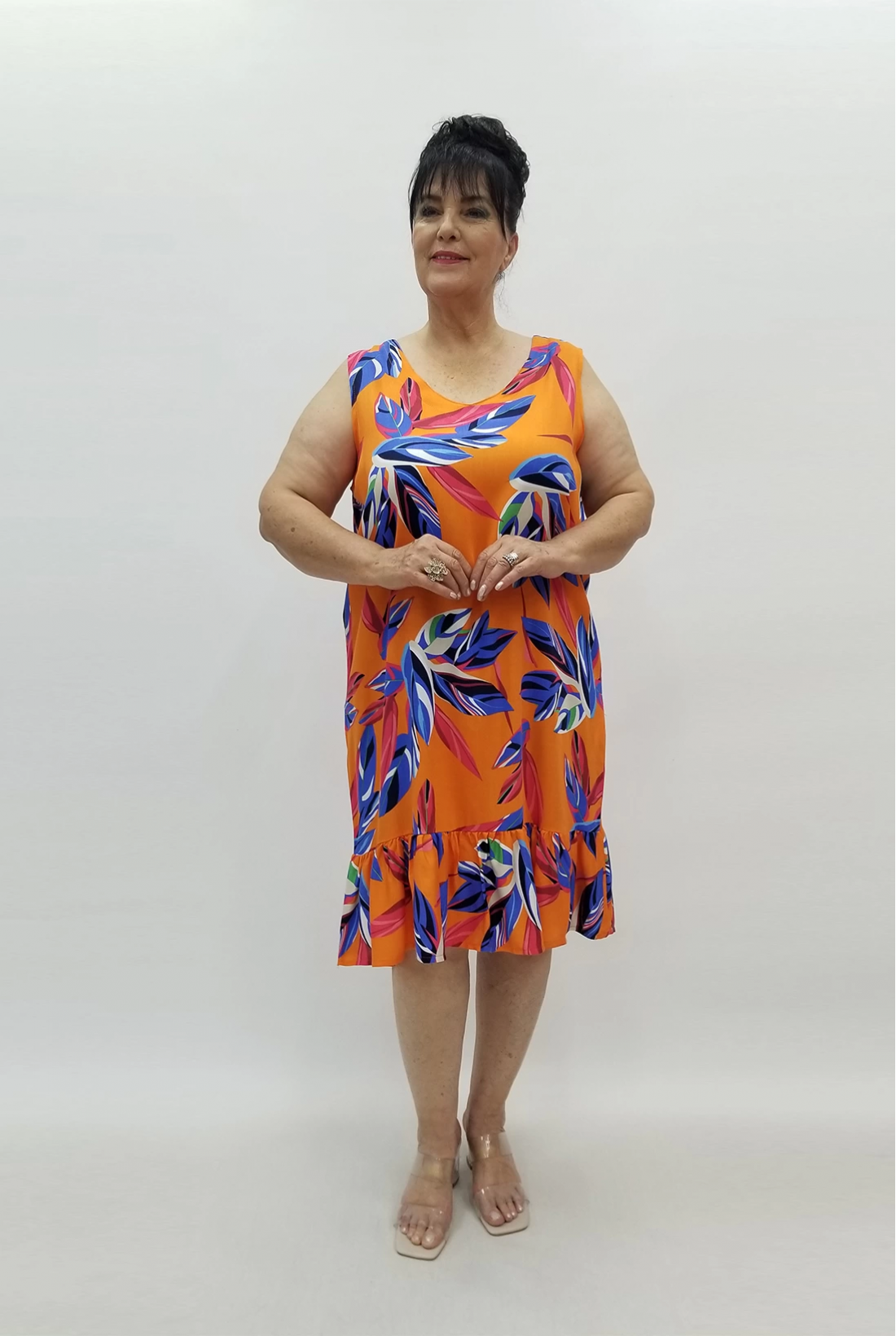 Miraggio Büyük Beden Elbise 99219 ORANJ