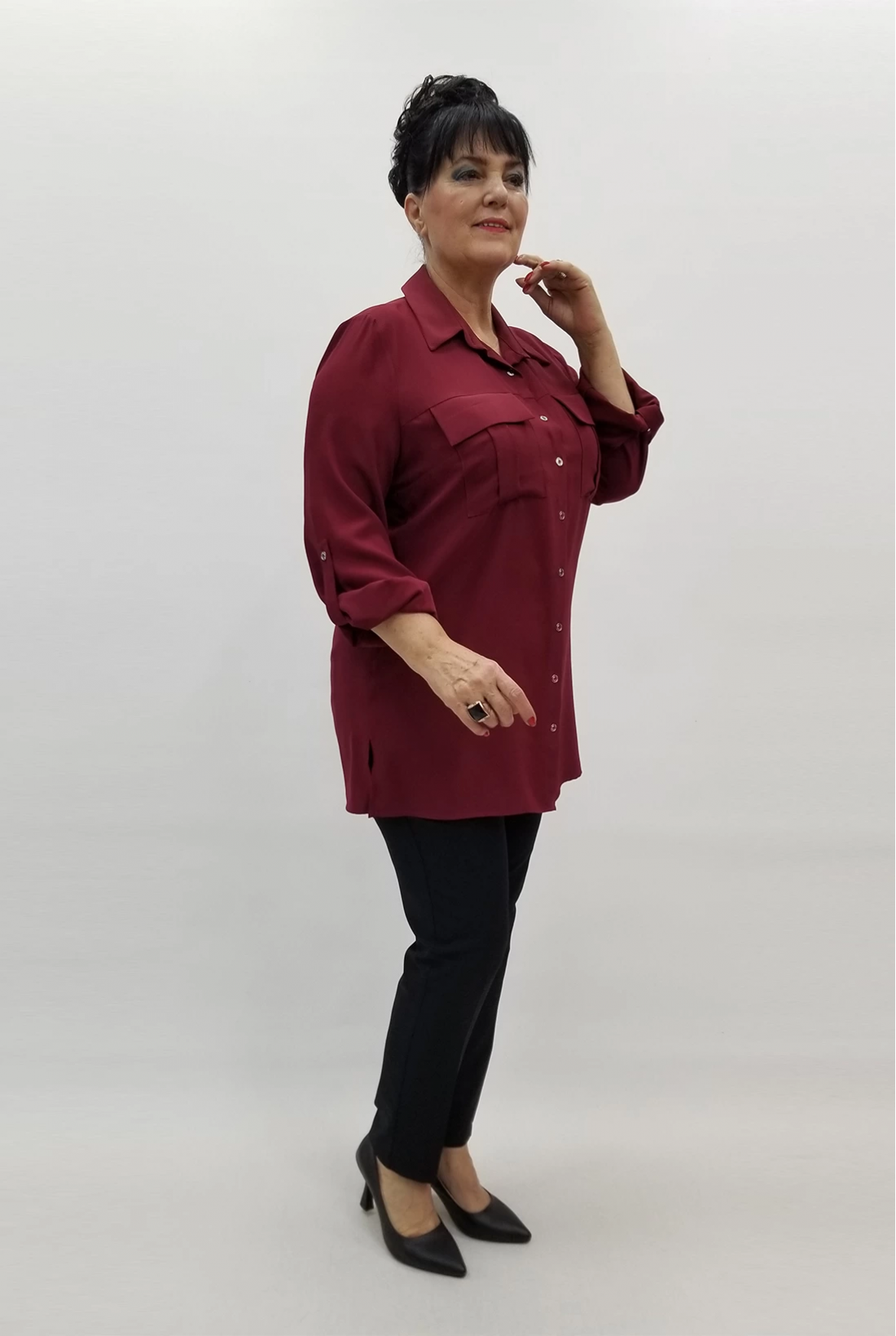 Miraggio Büyük Beden Gömlek 99443 BORDO