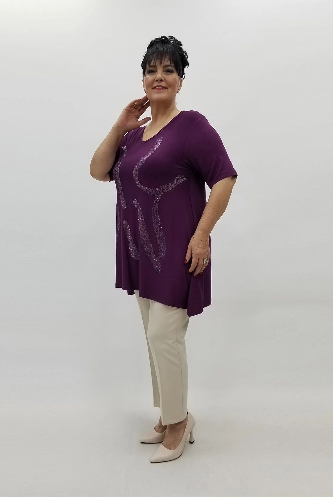 Miraggio Büyük Beden Bluz 99725 MÜRDÜM