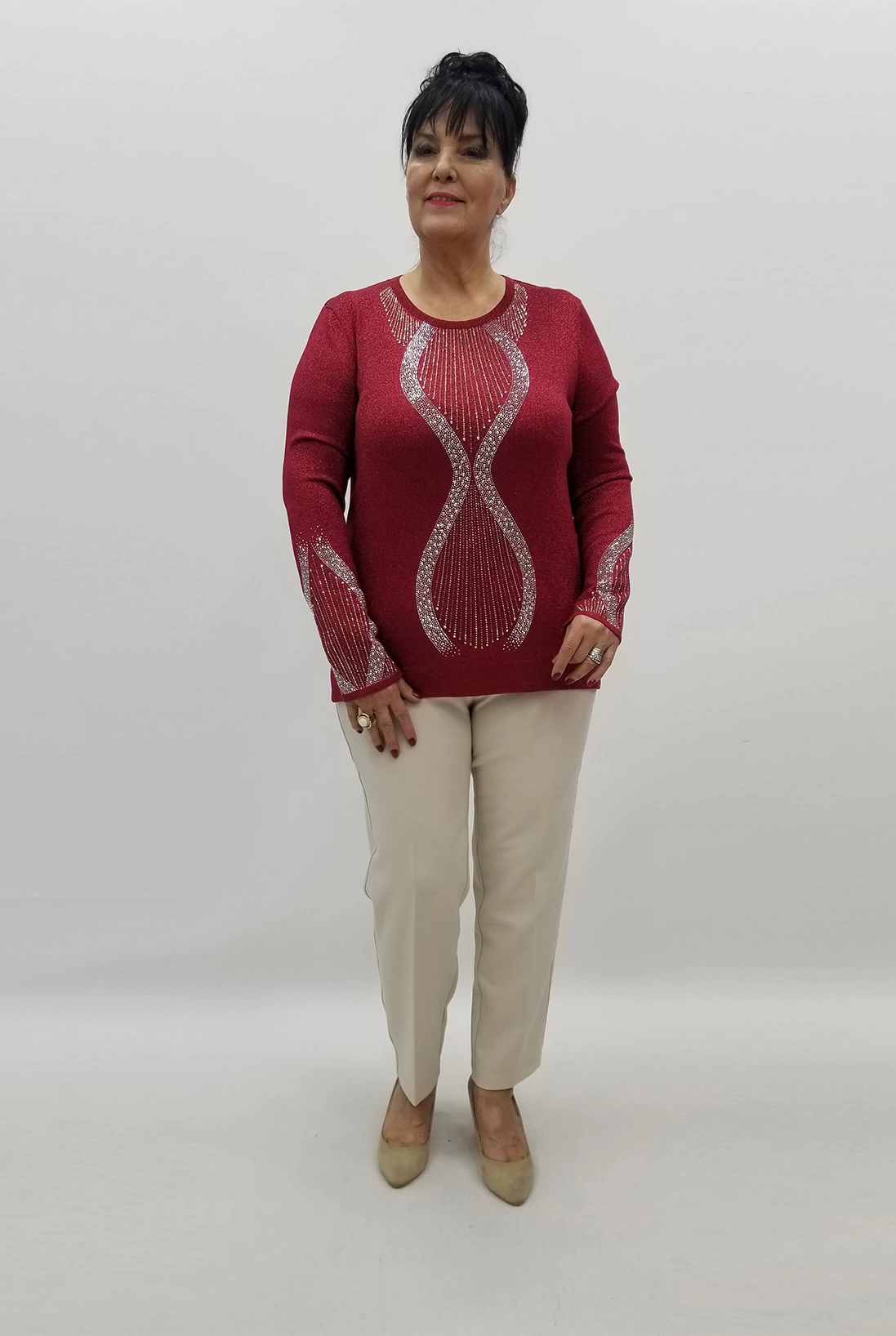 Miraggio Büyük Beden Bluz 99342 BORDO