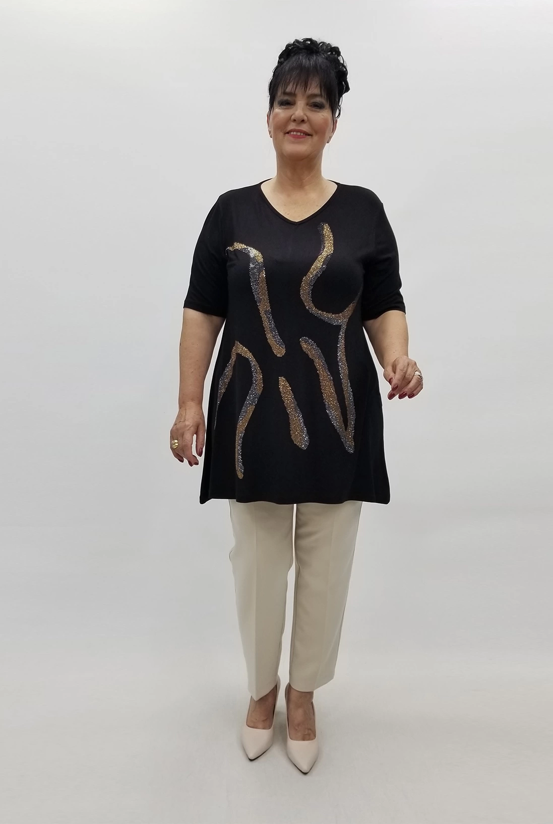 Miraggio Büyük Beden Bluz 99725 SİYAH