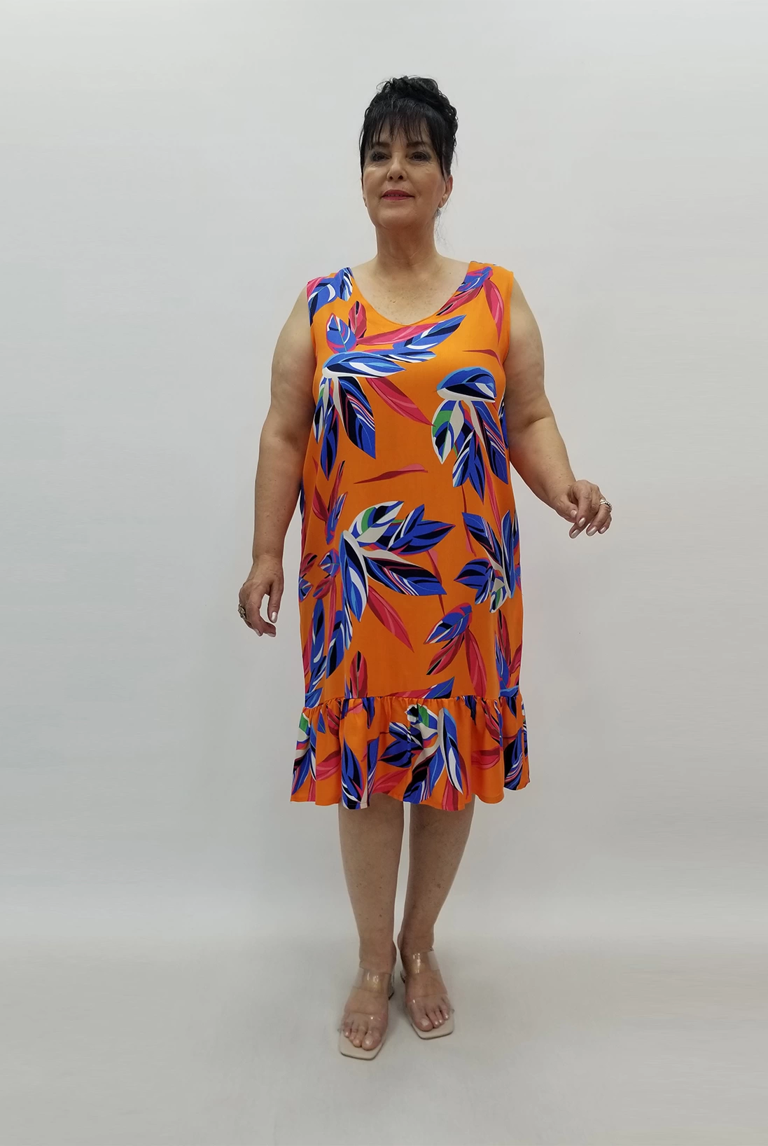 Miraggio Büyük Beden Elbise 99219 ORANJ