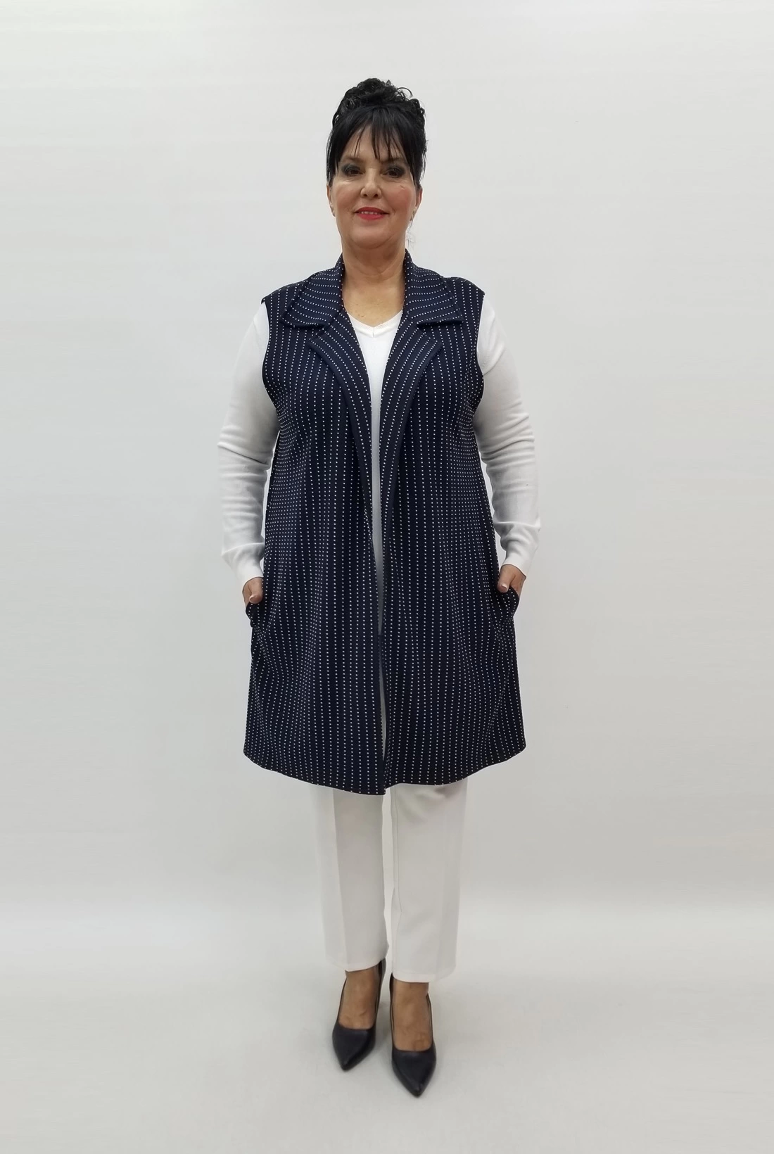 Miraggio Büyük Beden Yelek 99144 LACİVERT