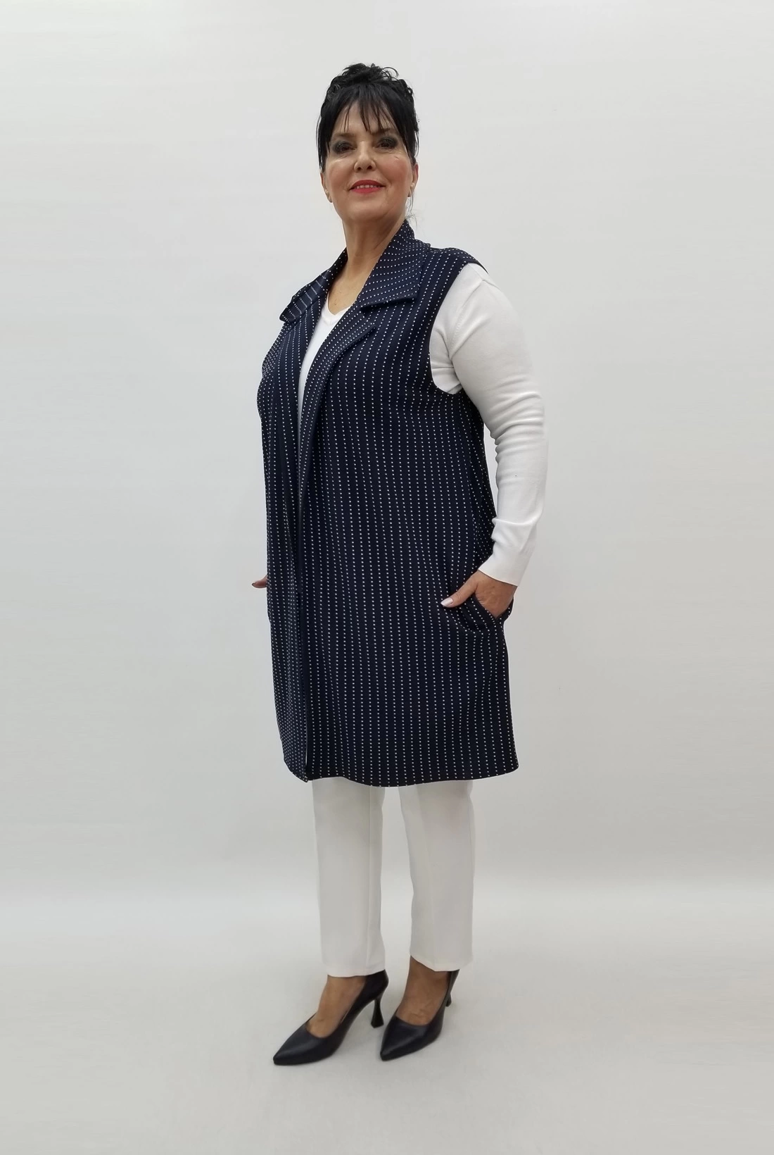 Miraggio Büyük Beden Yelek 99144 LACİVERT