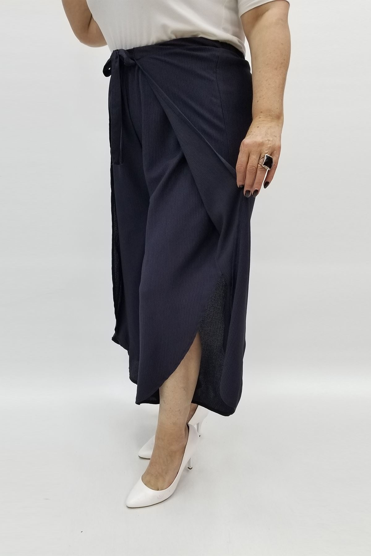 Miraggio Büyük Beden Kapri 97447 LACİVERT