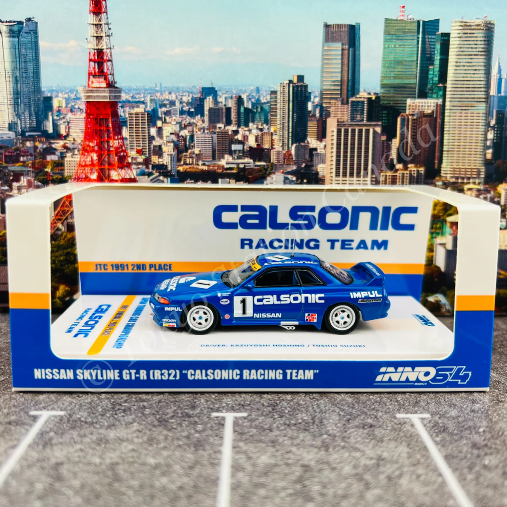Inno 1/64 NISSAN SKYLINE GTR (R32) "CALSONIC TEAM IMPUL" JTC 1991 IN64 ...