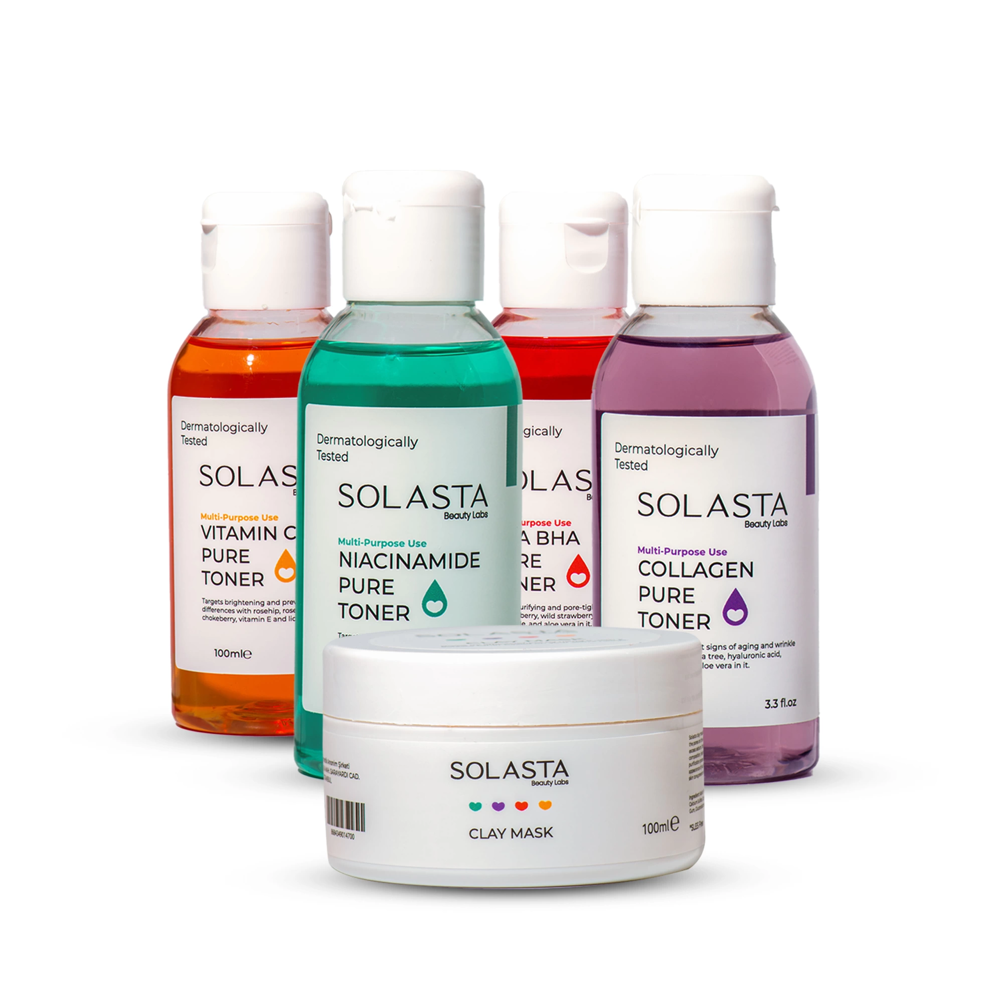 Solasta 5'li Tonik Kil Maskesi Set | Doğal Cilt Bakımı