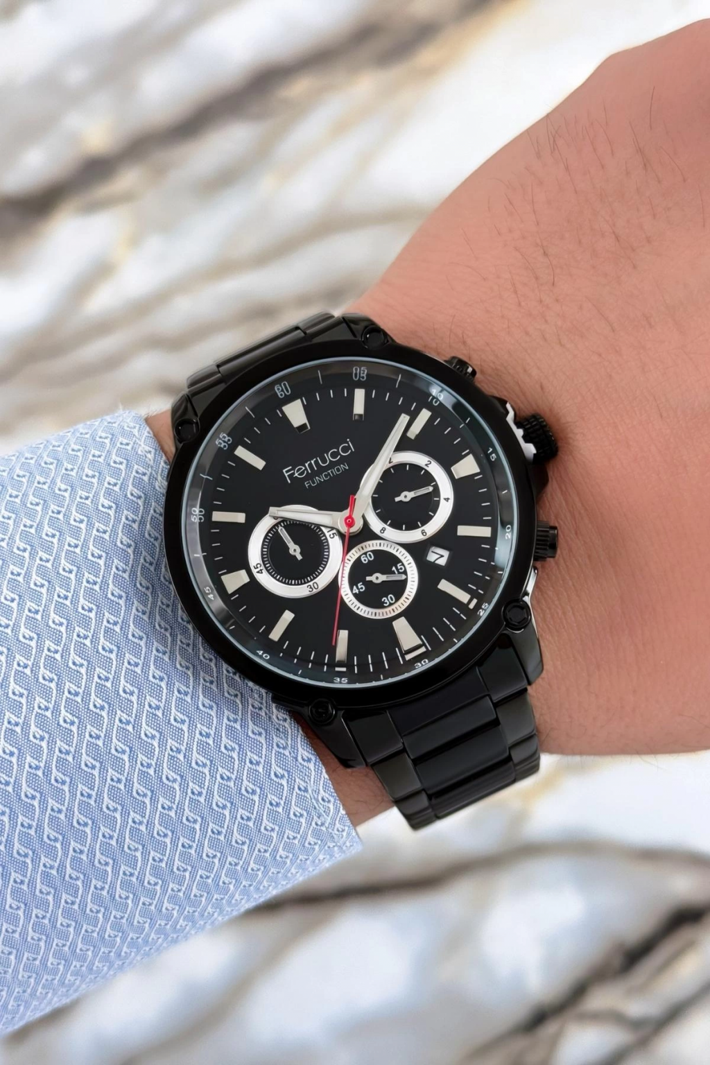 Ferrucci Function Erkek Kol Saati 3 ATM+Siyah Çelik Kordon&Kasa ...