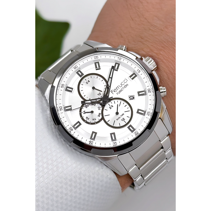 Ferrucci Function Erkek Kol Saati Gümüş Çelik Kordon Çelik Kasa 3 Atm ...
