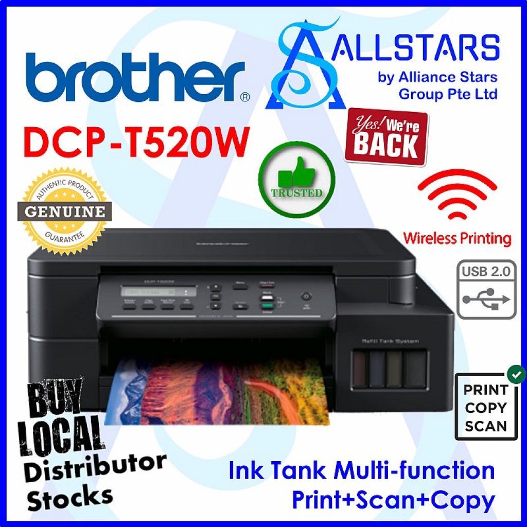 Brother Color Inkjet DCP-T520W All in One Tanklı Renkli WiFi Yazıcı ...