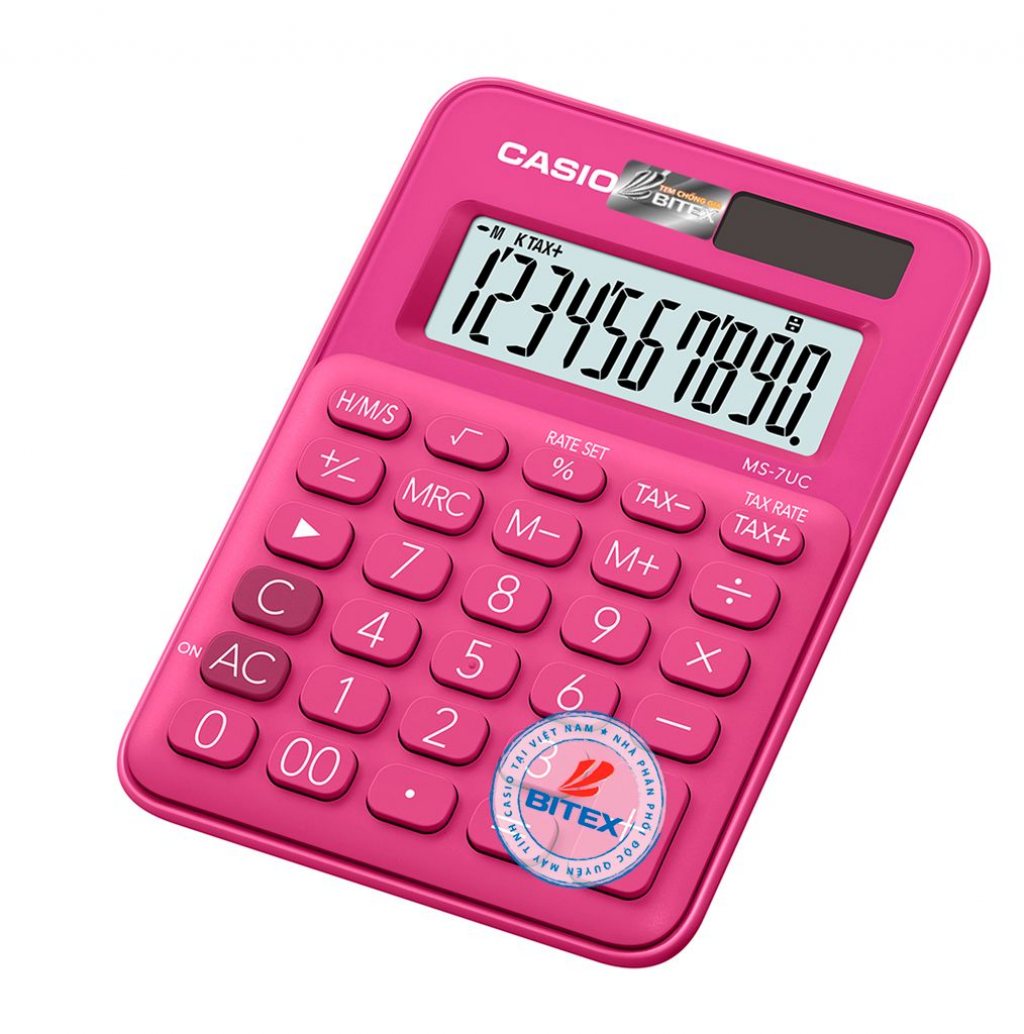 CASIO HESAP MAKİNESİ MASAÜSTÜ 10 HANE MS-7UC-RD