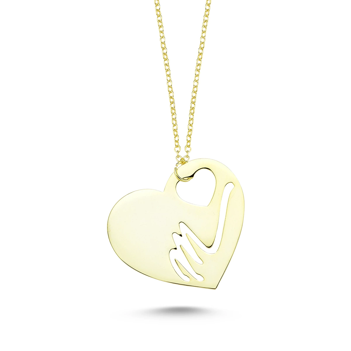 Lazer Kesim Plaka Kalpli ve Harfli Kolye