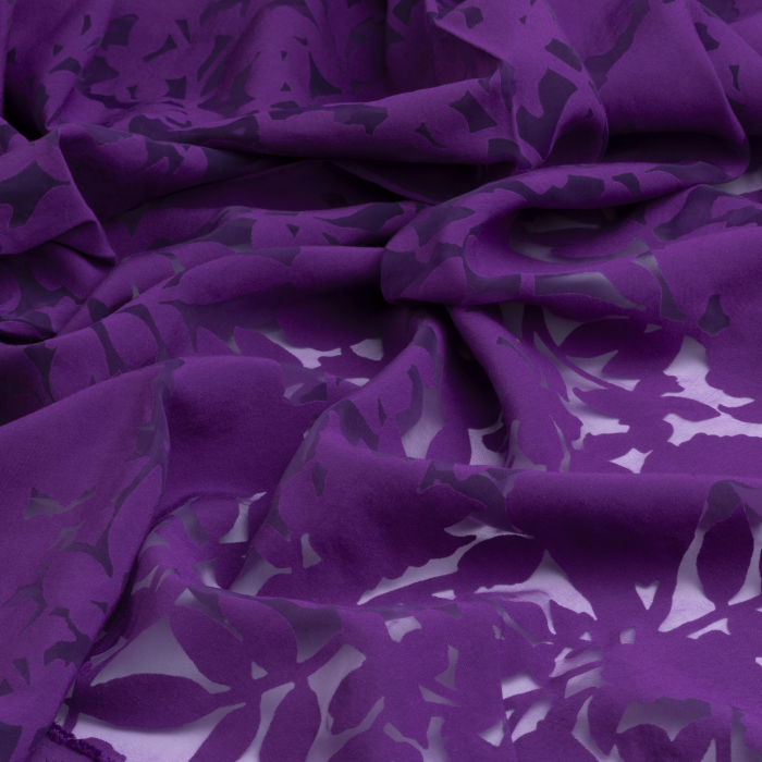 Mor Yakma İpeker Kumaş