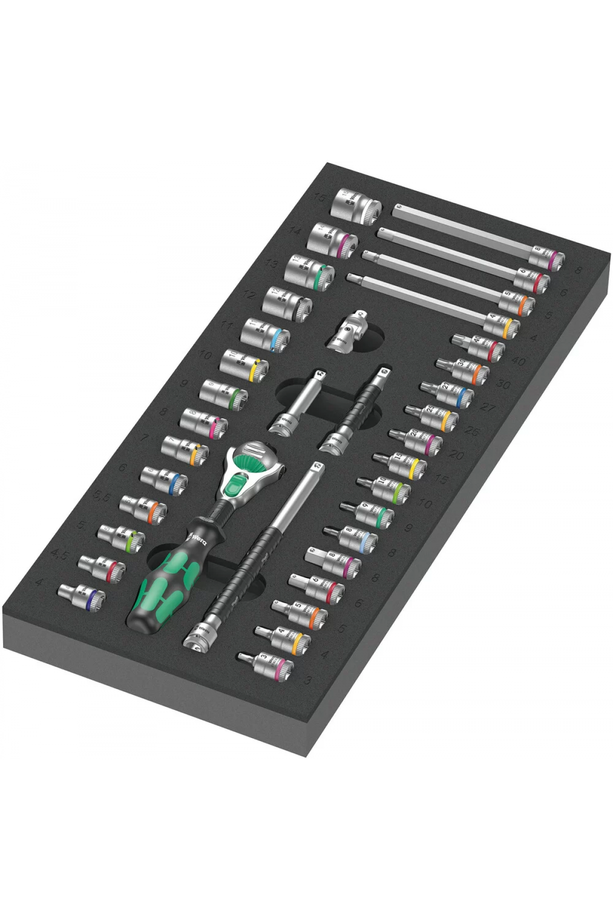 Wera 9720 Foam insert 8000 A Zyklop 1/4" ratchet Seti 1 05150110001 ...