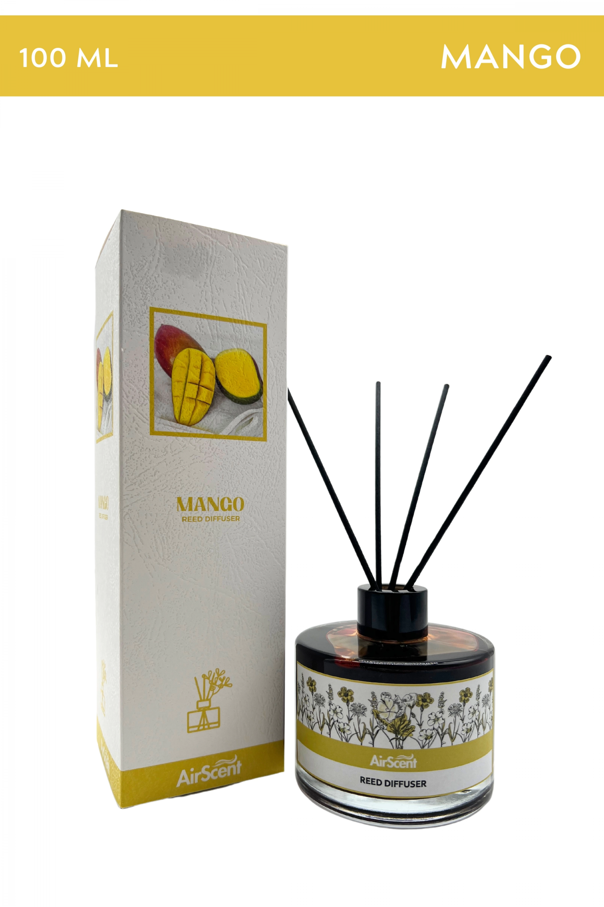 Mango Çubuklu Oda Kokusu 100 ML Silindir Şişe Reed Diffuser - Airtech ...