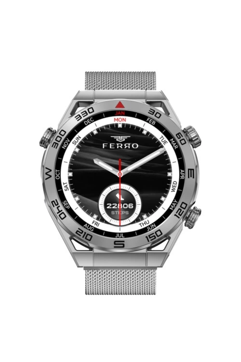 Ferro Silver Mesh Strap Smart Wristwatch FSW1115C-A