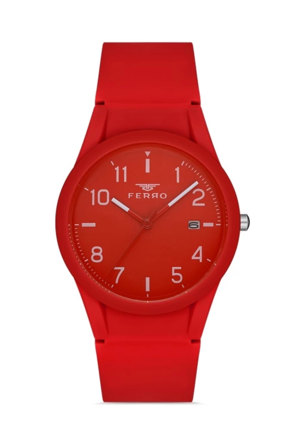 Ferro Red Silicone Band Men's Wristwatch F11341D-ZM