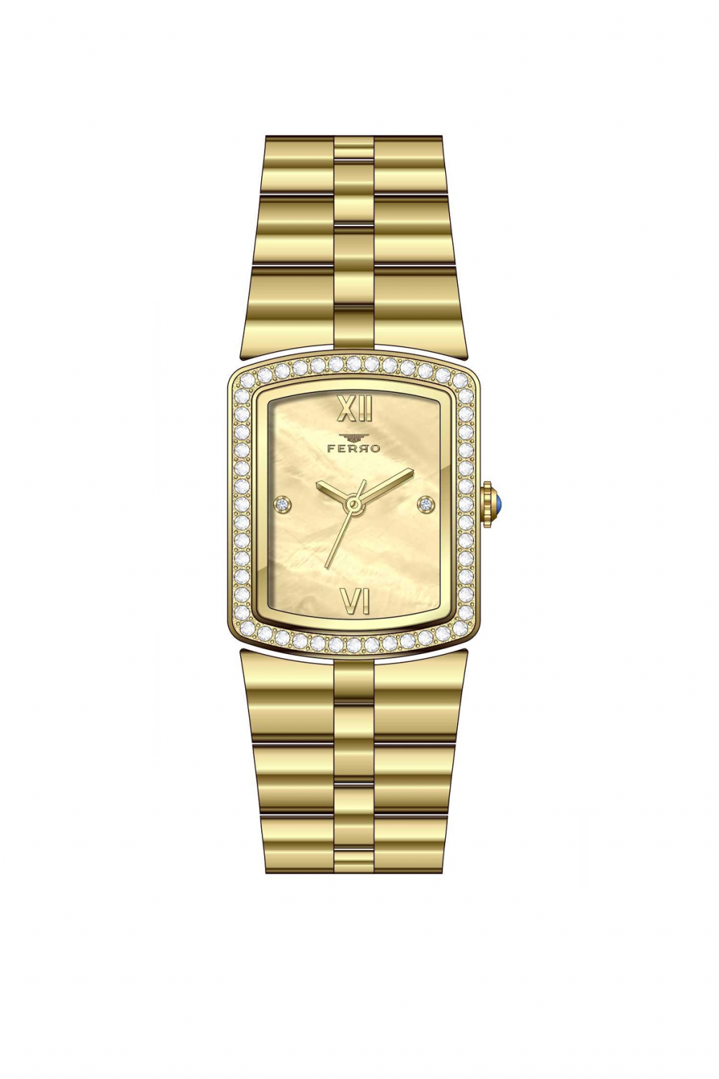 Ferro Sarı Çelik Kordon Kadın Kol Saati FL88744A-B4 3 ATM Su Geçirmez 2 ...