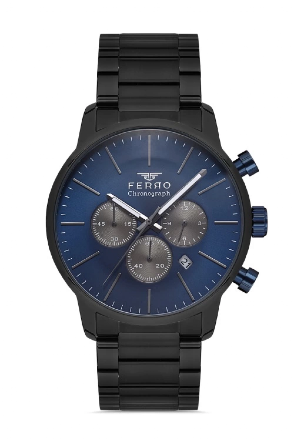 Ferro Siyah Çelik Kordon Erkek Kol Saati FM3774A-V