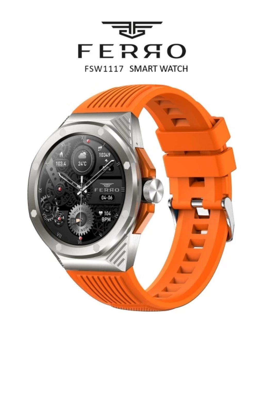 Ferro Black Silicone Band Smart Wristwatch FSW1117D-AT