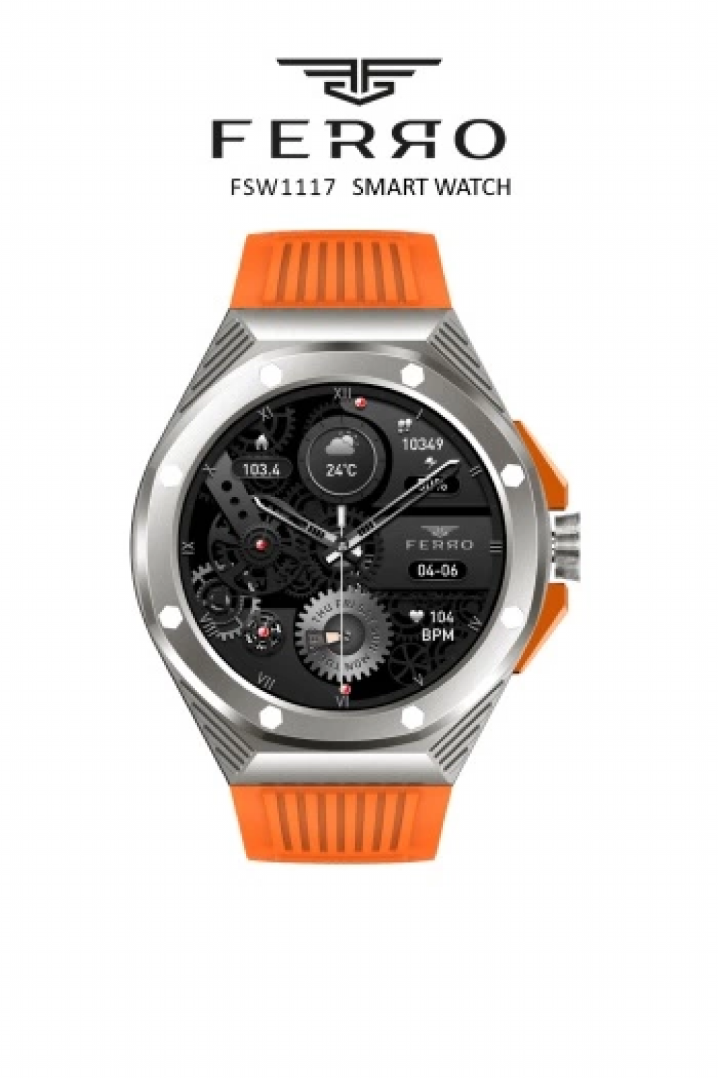 Ferro Black Silicone Band Smart Wristwatch FSW1117D-AT