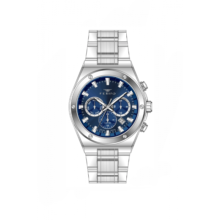 Ferro Gümüş Çelik Kordon Erkek Kol Saati FM11776A-A3 Tüm Fonksiyonları ...