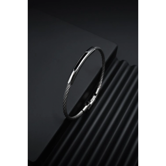 Ferro Gümüş ve Siyah Çelik Erkek Takı FRJ10057-J | Ferro