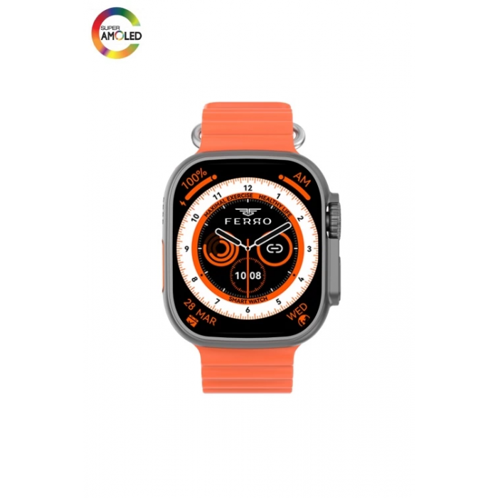 Ferro Orange Silicone Band Smart Wristwatch FSW1116-GT